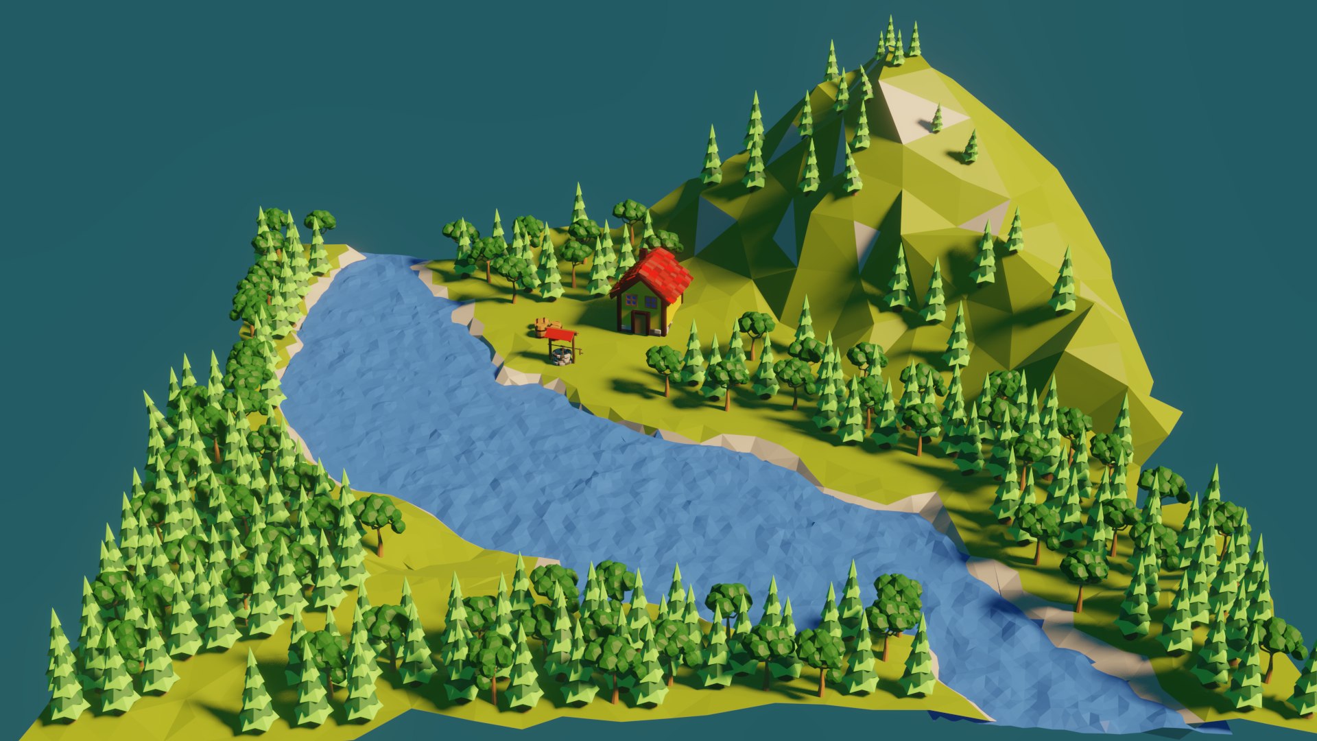 Free 3D Model Low Poly Forest - TurboSquid 2060560