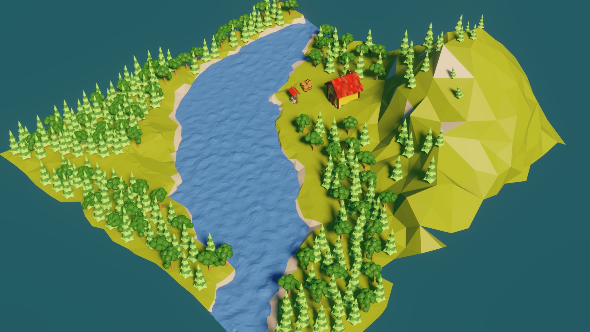 Free 3D Model Low Poly Forest - TurboSquid 2060560