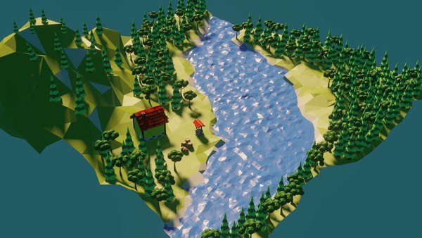 modelo 3d Bosque de baja poli gratis - TurboSquid 2060560