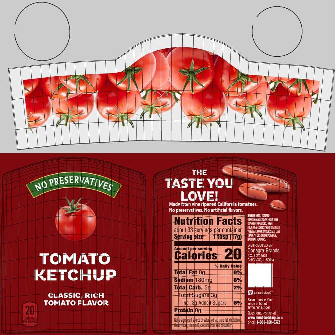 Labeled Ketchup Bottle 3D - TurboSquid 1973188