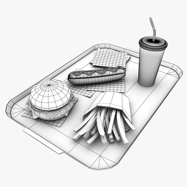 3ds max tray fast food