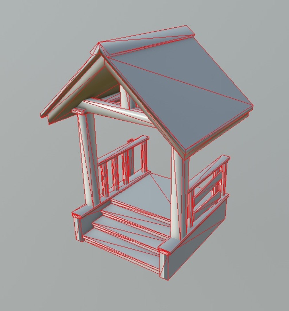 3D Model Wooden Porch - TurboSquid 1297127