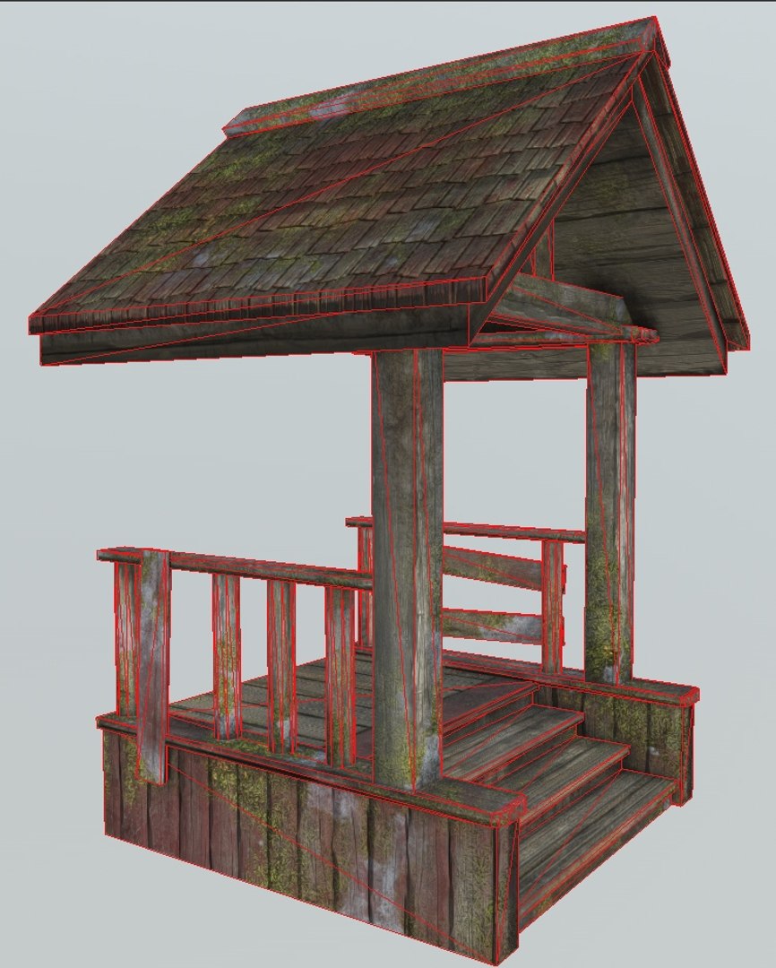 3D Model Wooden Porch - TurboSquid 1297127
