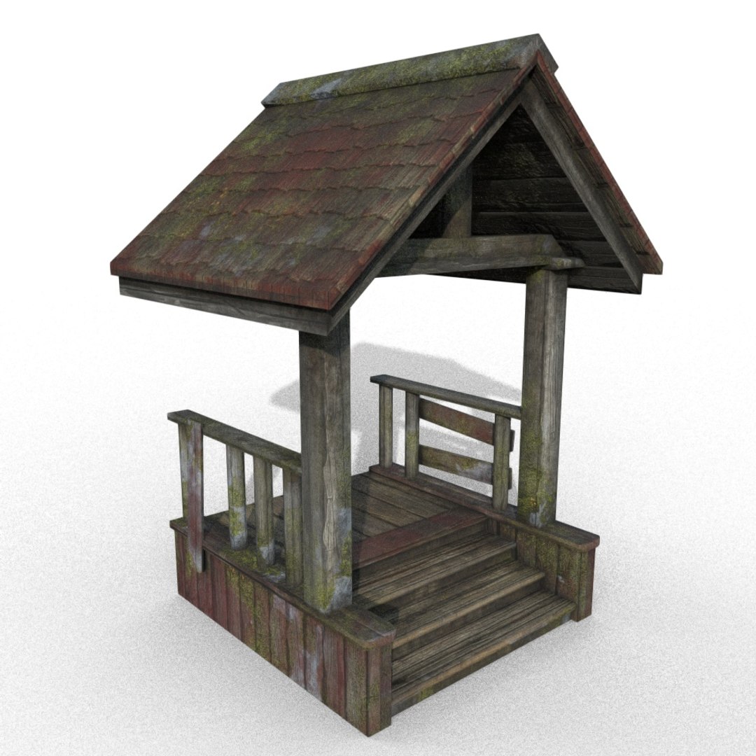 3D Model Wooden Porch - TurboSquid 1297127