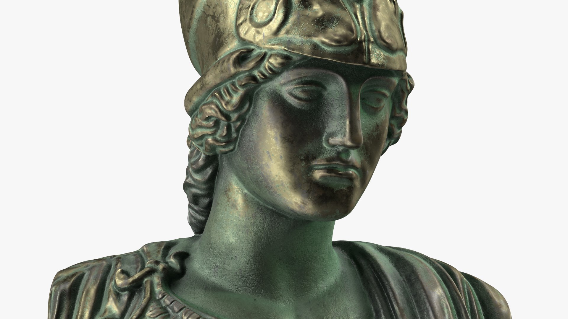 3D Bust Goddess Athena Bronze Old - TurboSquid 2080787
