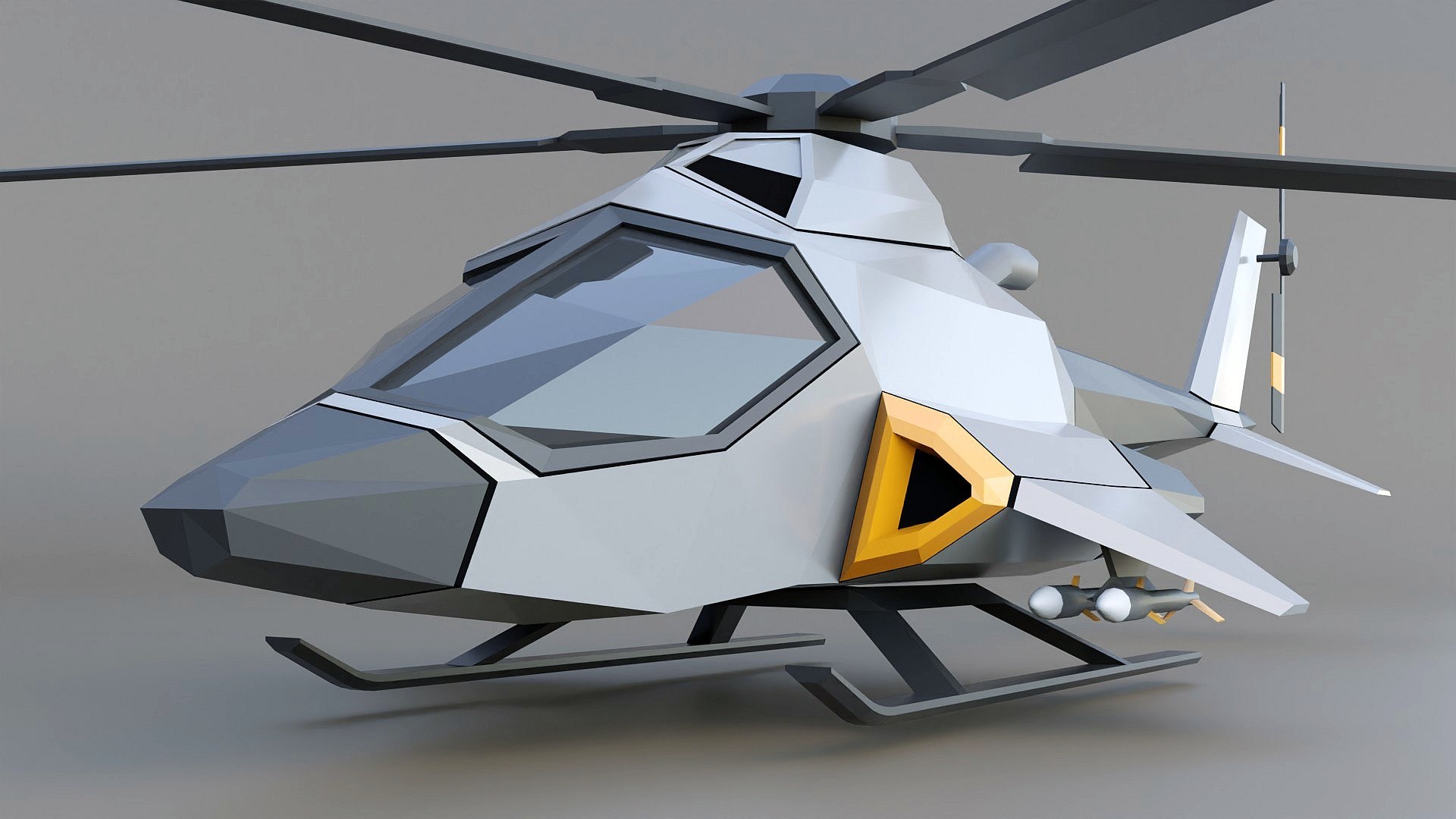 3D Lowpoly Generic Military Helicopter Model - TurboSquid 2033581
