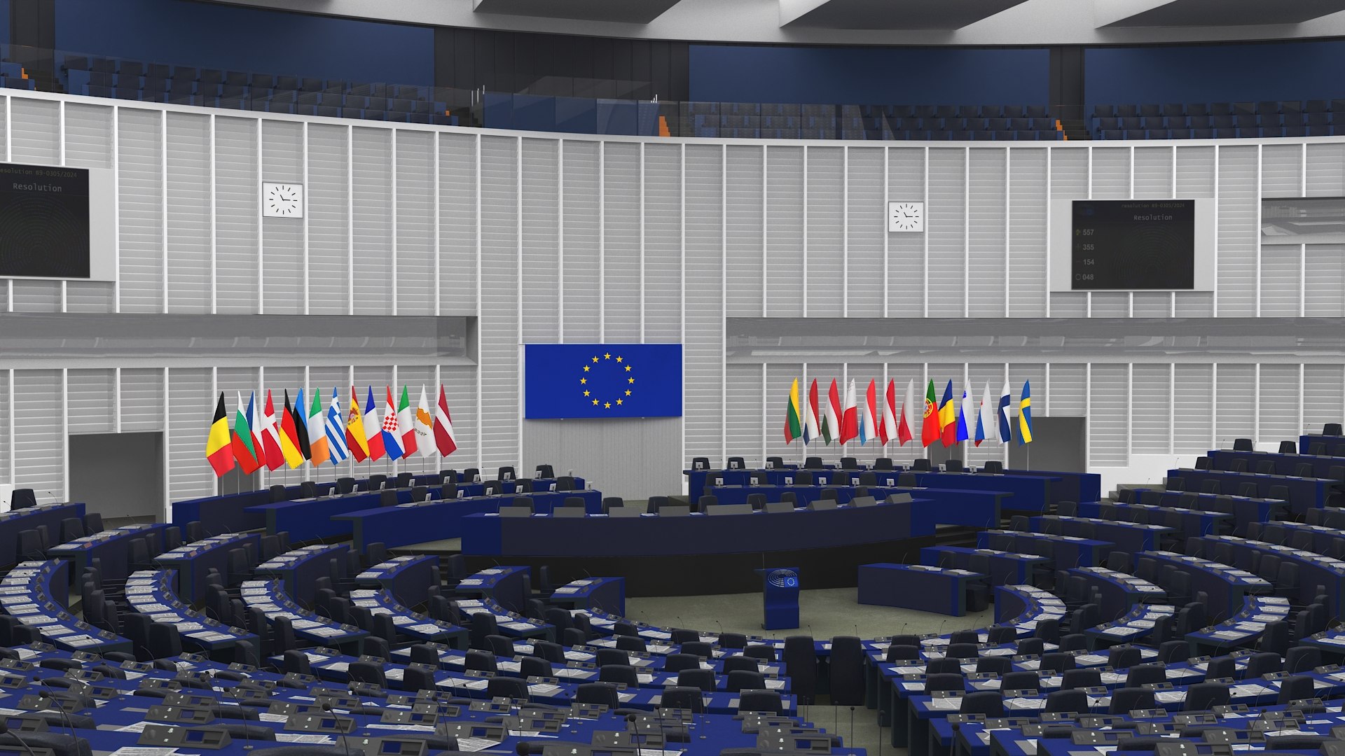 3D European Parliament Hemicycle Chamber - TurboSquid 2312459