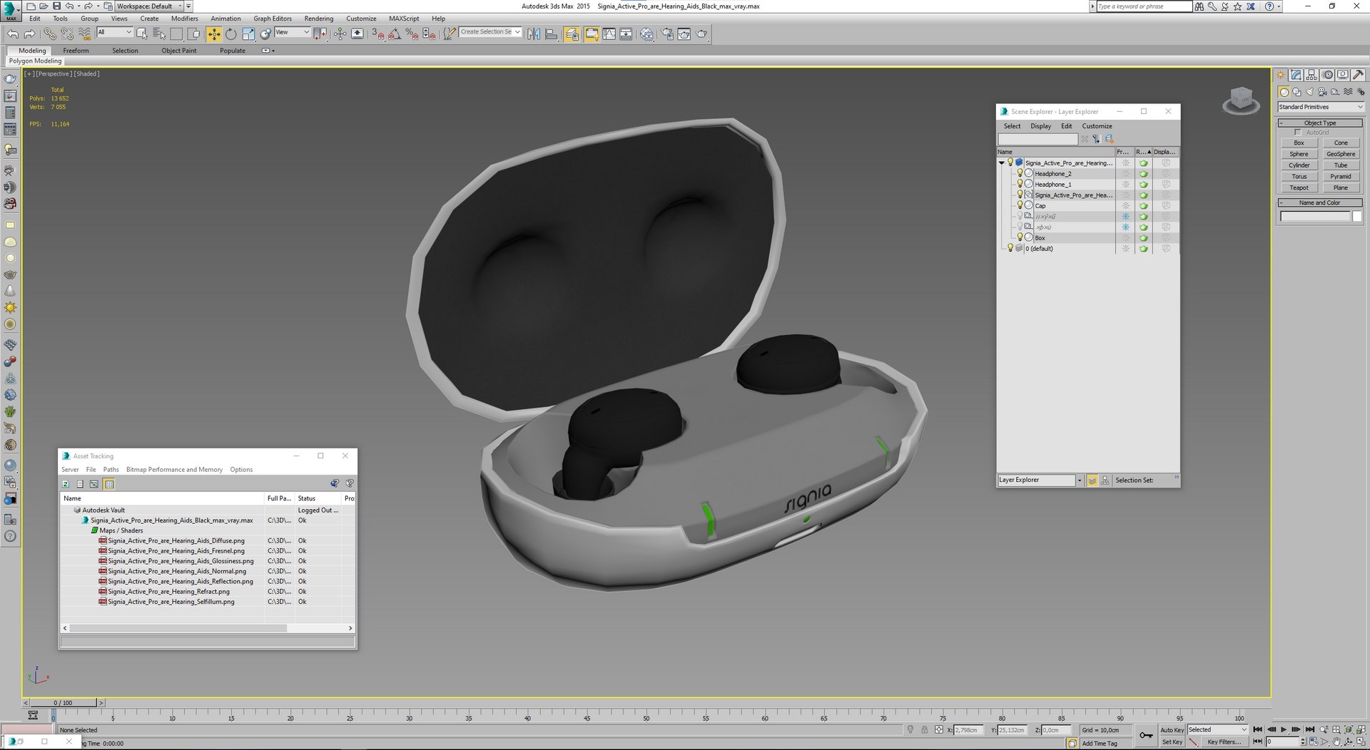 3D Model Signia Active Pro Are Hearing Aids Black - TurboSquid 2054601
