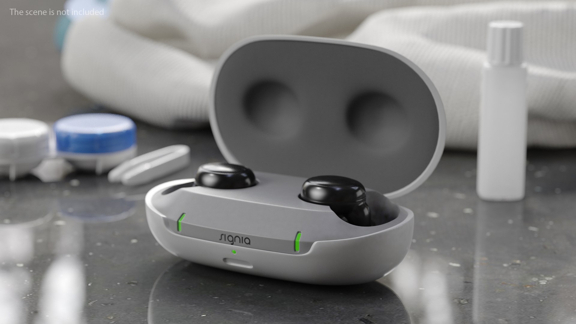 3D Model Signia Active Pro Are Hearing Aids Black - TurboSquid 2054601