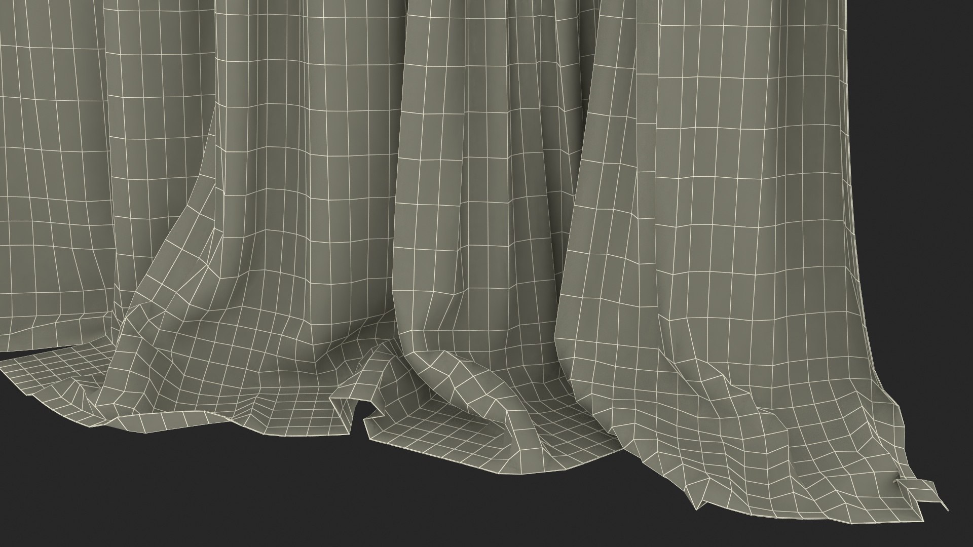 3D Model Classic Window Curtains Grey - TurboSquid 2190085