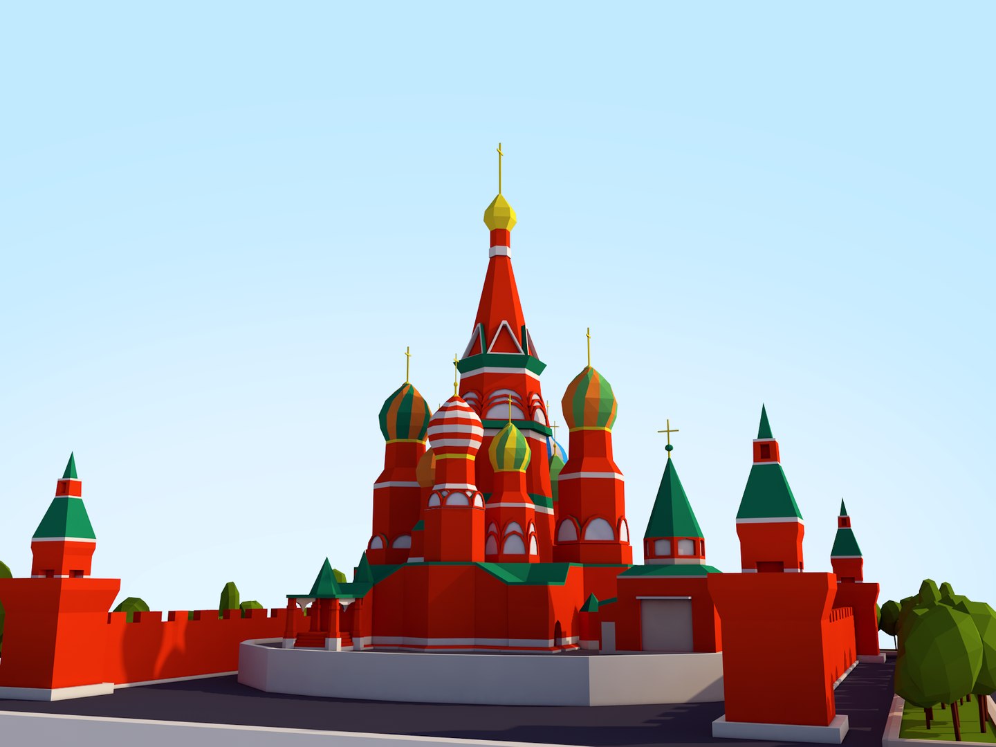 Cartoon Kremlin Landmark 3D Model - TurboSquid 1334636