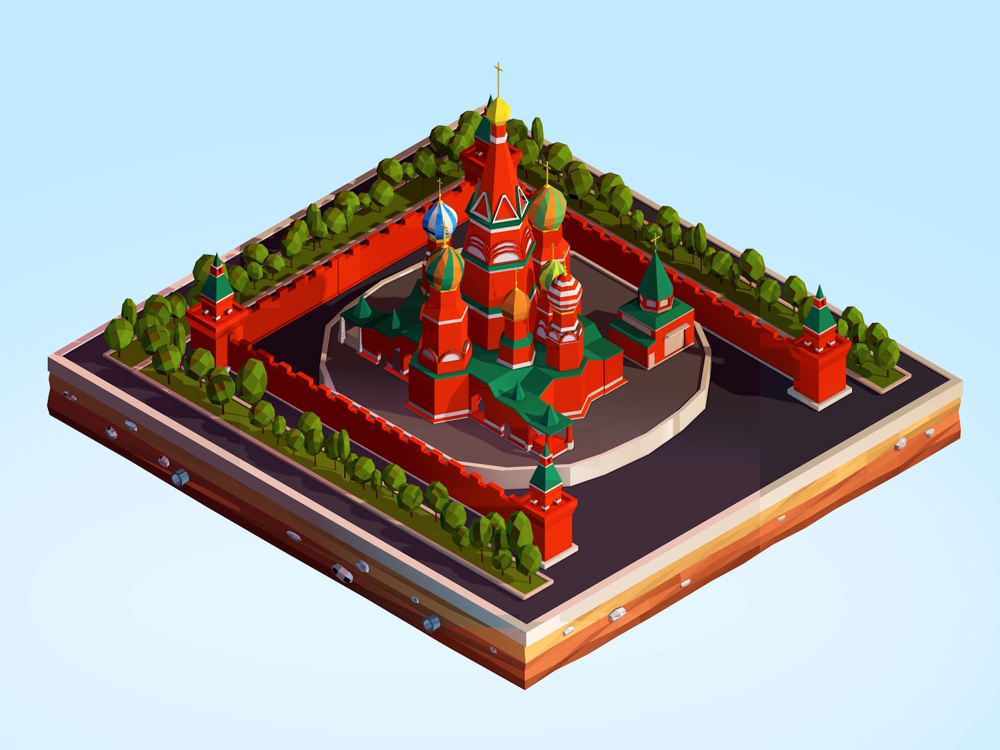 Cartoon Kremlin Landmark 3D Model - TurboSquid 1334636
