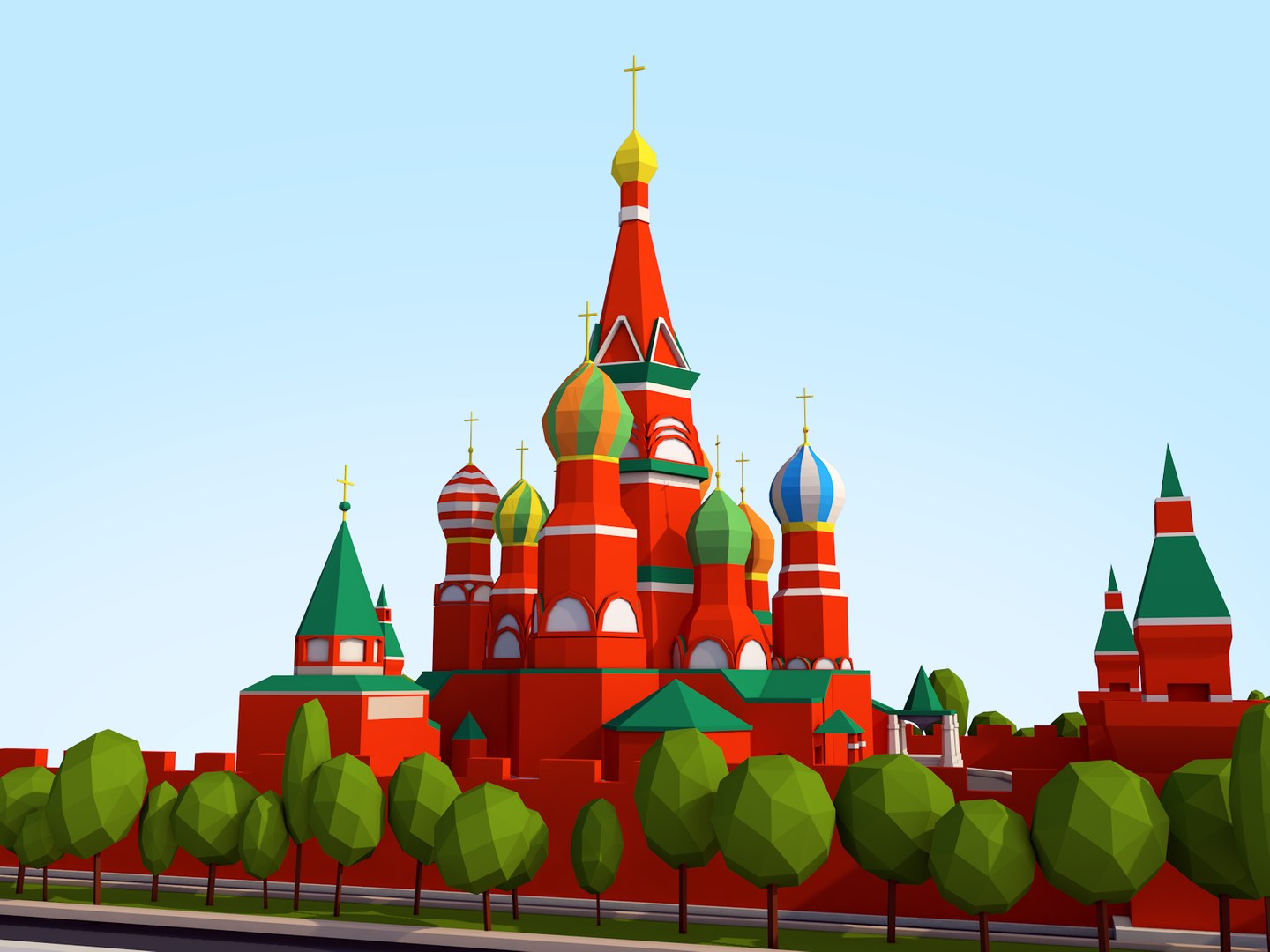 Cartoon Kremlin Landmark 3D Model - TurboSquid 1334636