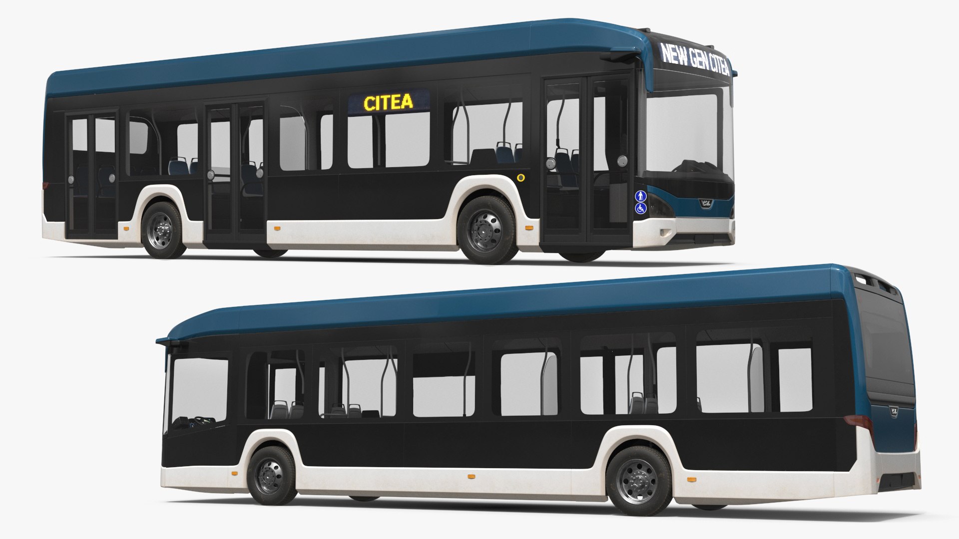modelo 3d Autobús urbano VDL Citae de nueva generación, azul ...
