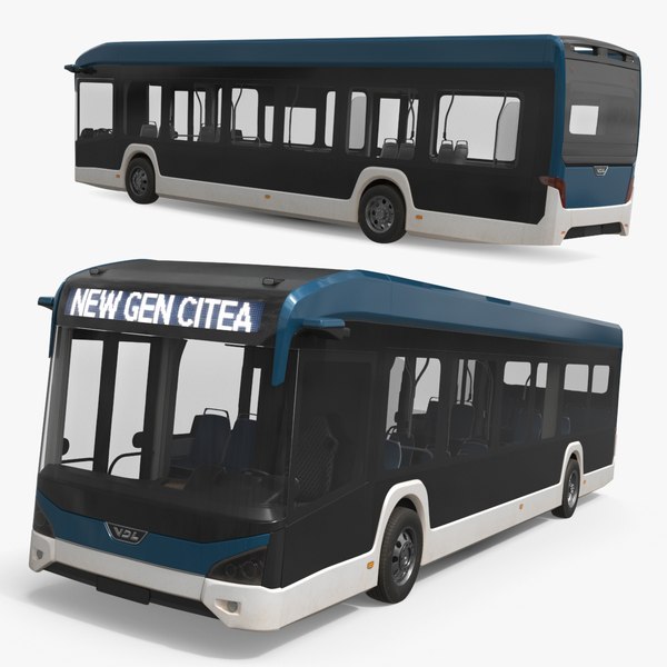modelo 3d Autobús urbano VDL Citae de nueva generación, azul ...