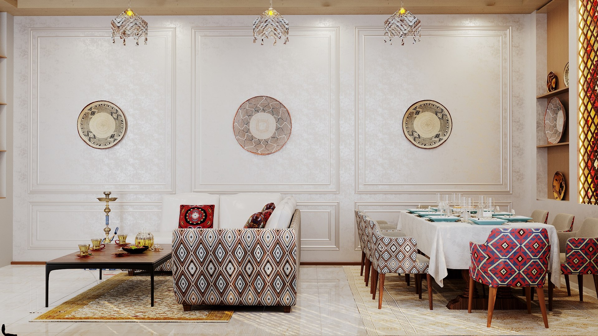 3D Islamic Dining Room Model - TurboSquid 2302062