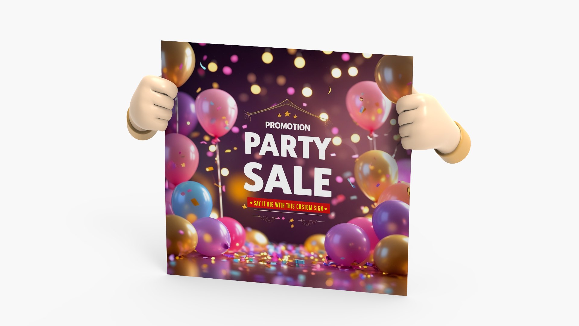 Hands Holding Big Sign Model - TurboSquid 2398238