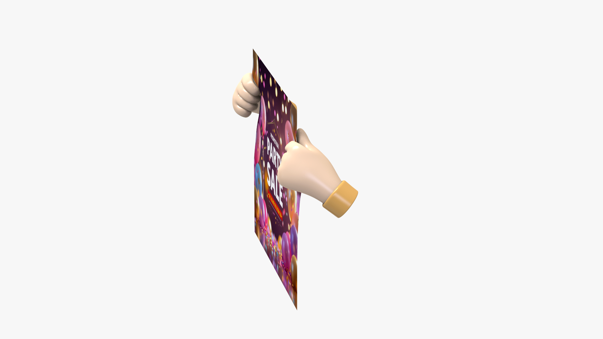 Hands Holding Big Sign Model - TurboSquid 2398238
