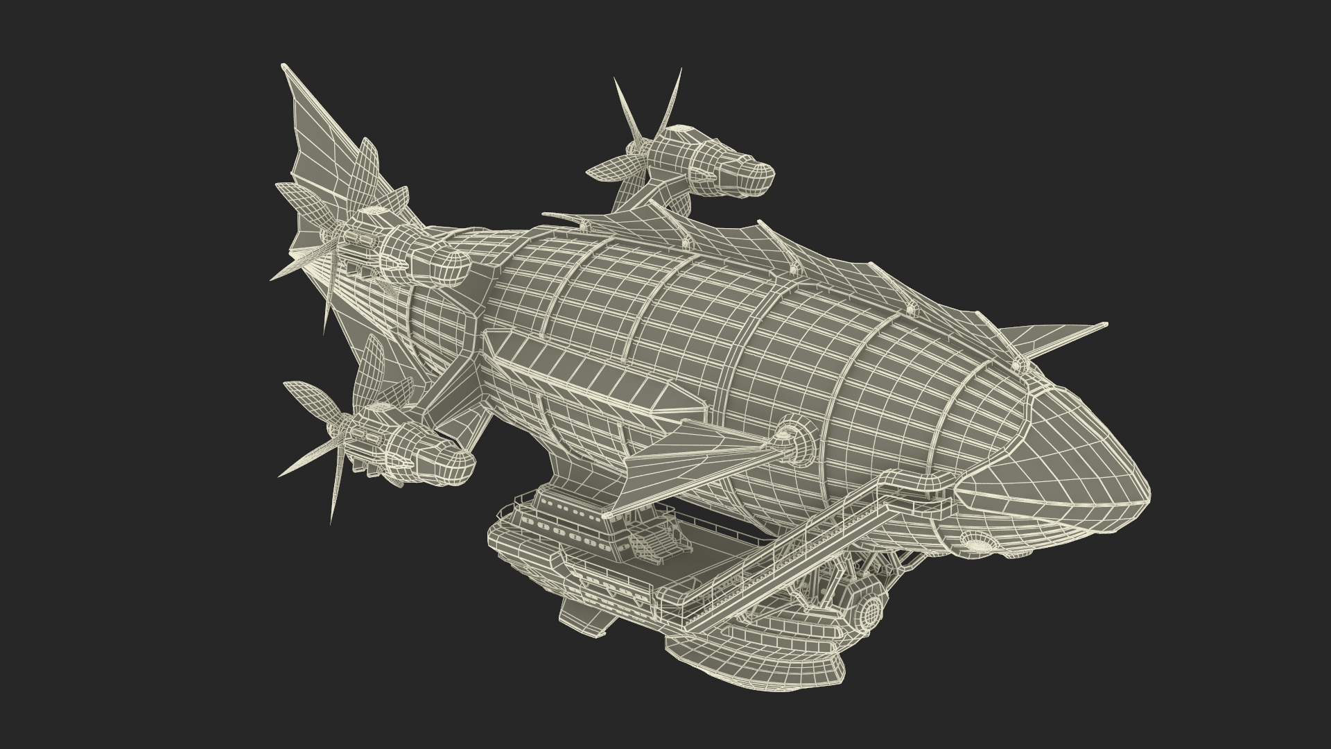 3D Steampunk Blimp Model - TurboSquid 2271628
