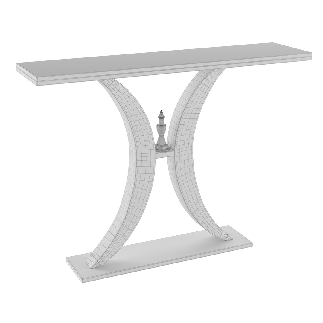 3D Modern Narrow Console Table With Stone Top Metal Frame - TurboSquid ...
