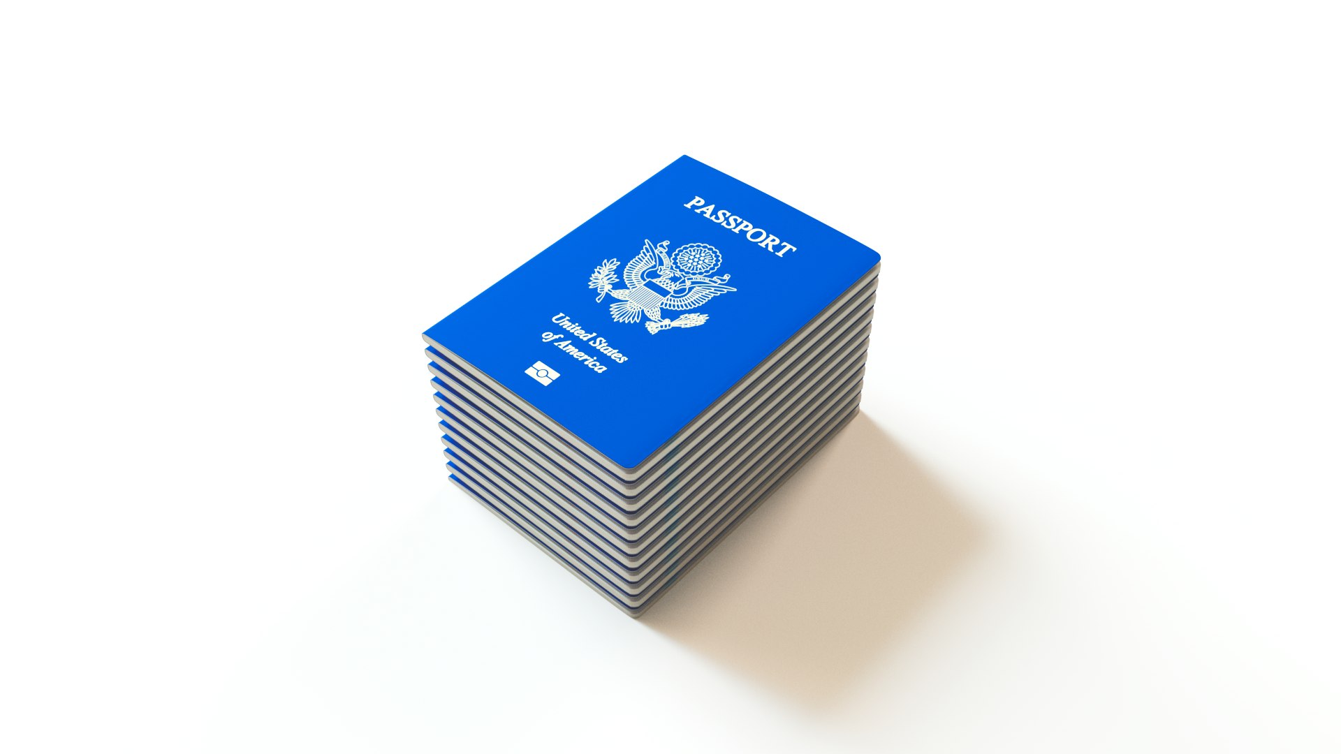 3D Passport Stack - USA Blue - Simple Drag And Drop Texture - 3D Assets ...