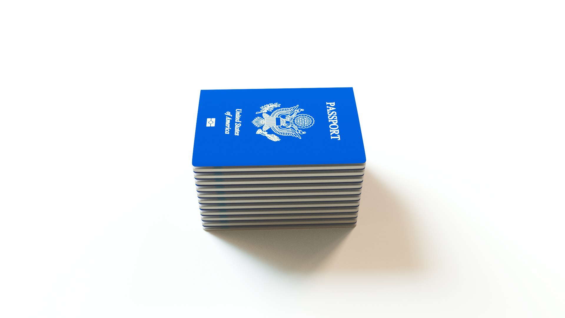 3D Passport Stack - USA Blue - Simple Drag And Drop Texture - 3D Assets ...