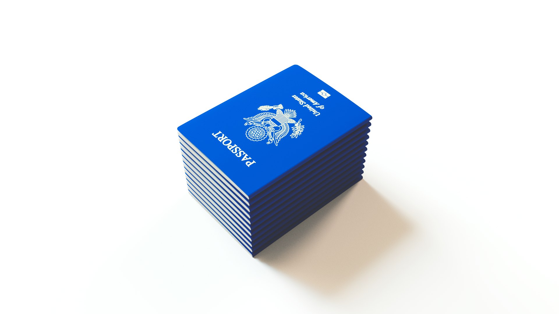 3D Passport Stack - USA Blue - Simple Drag And Drop Texture - 3D Assets ...