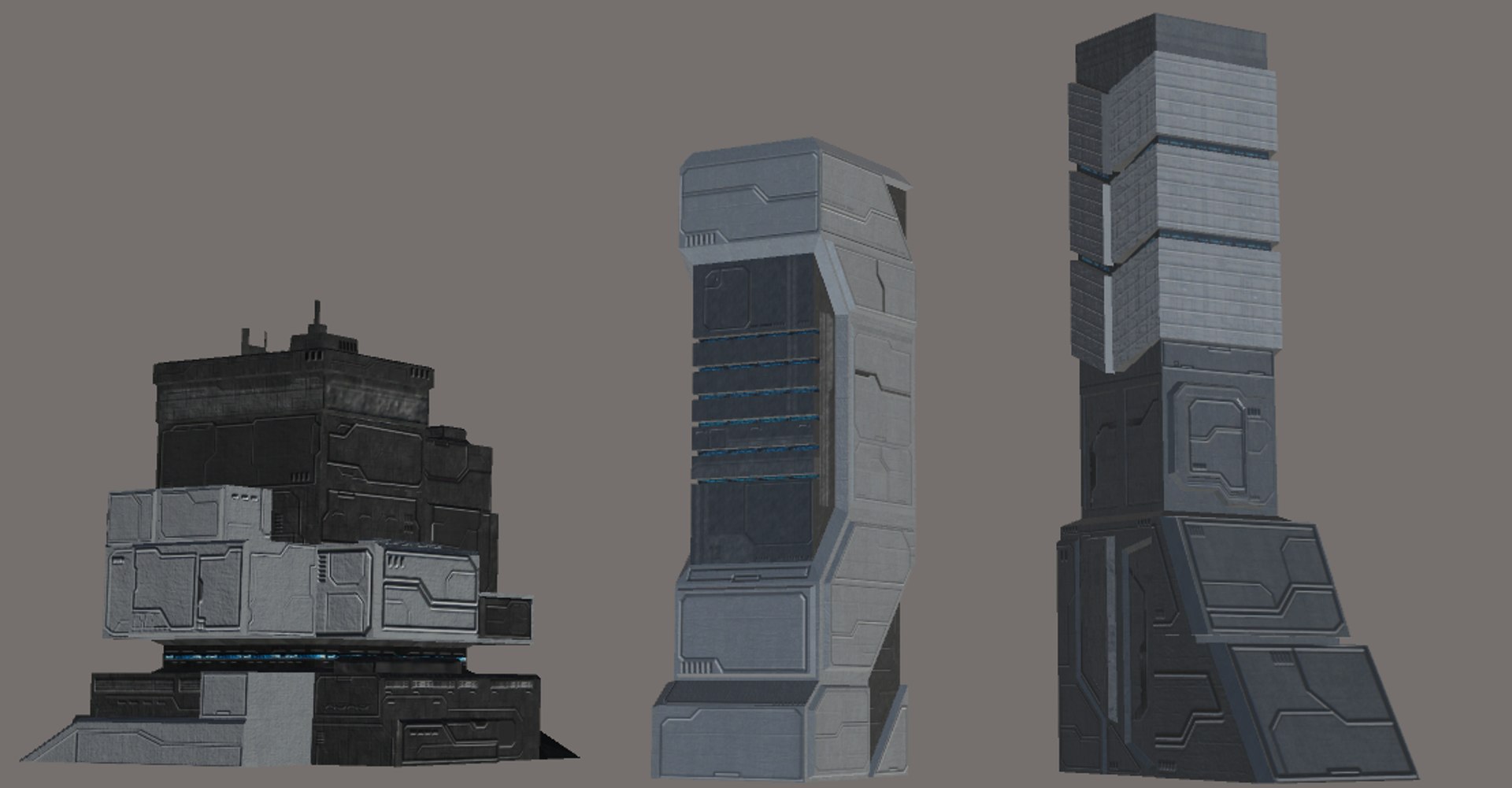 Sci-fi Building Structures Obj