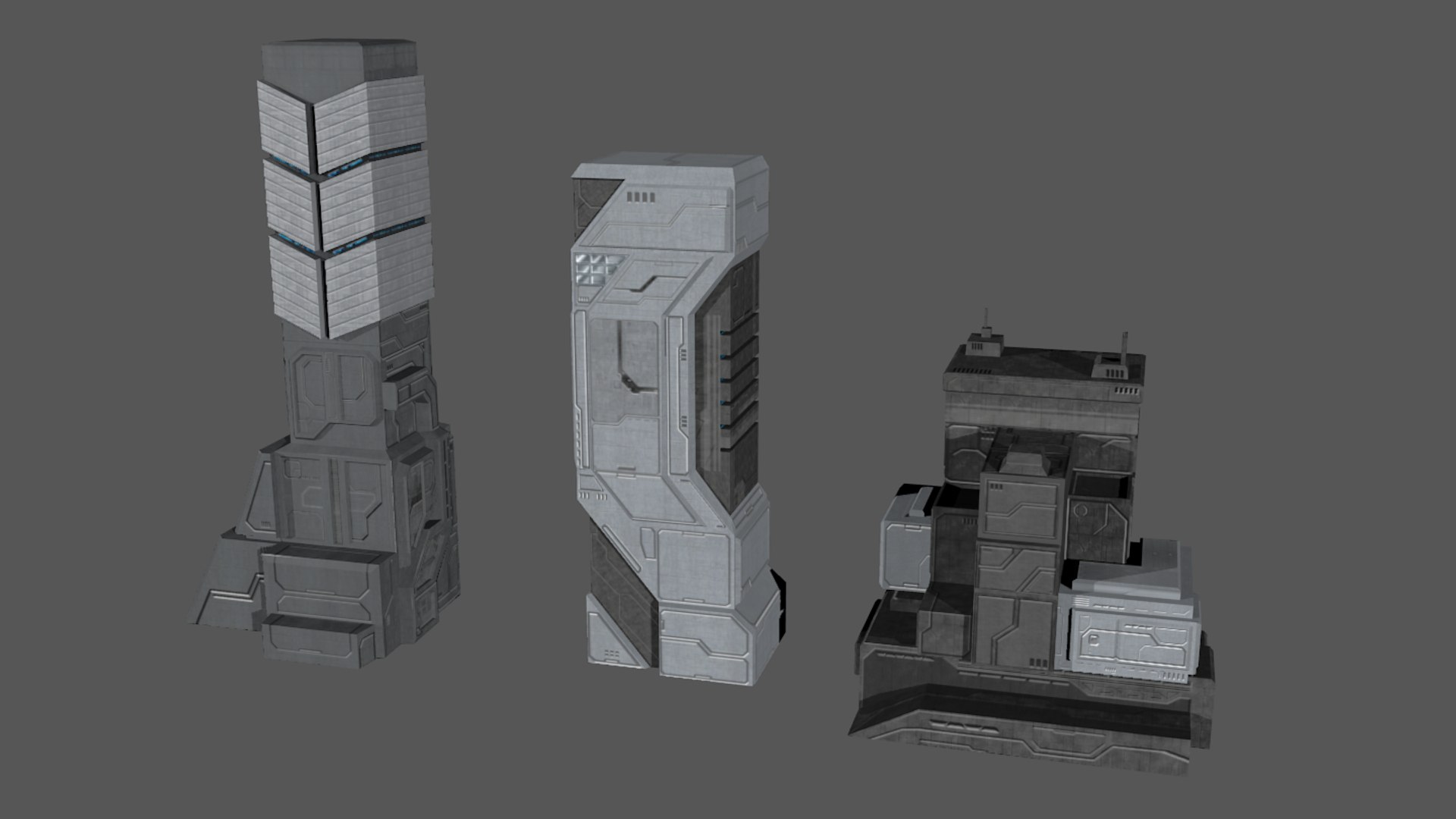 Sci-fi Building Structures Obj