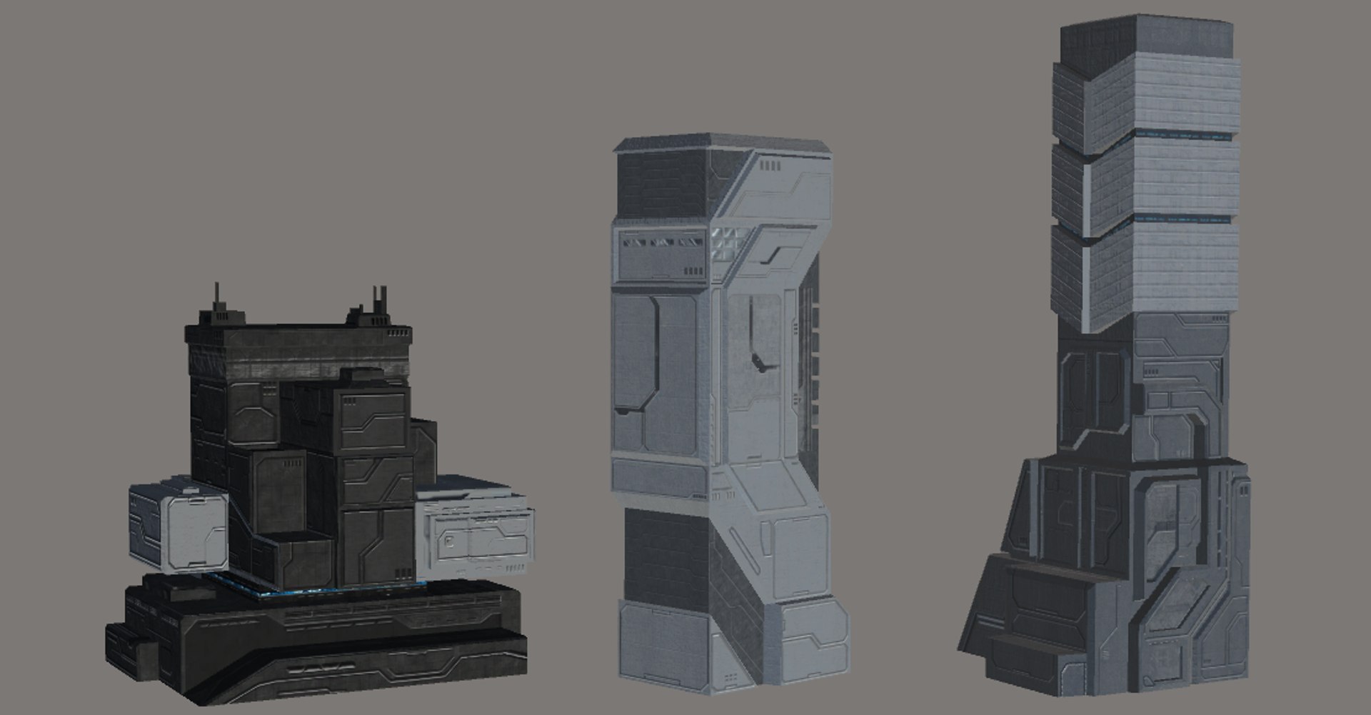 Sci-fi Building Structures Obj