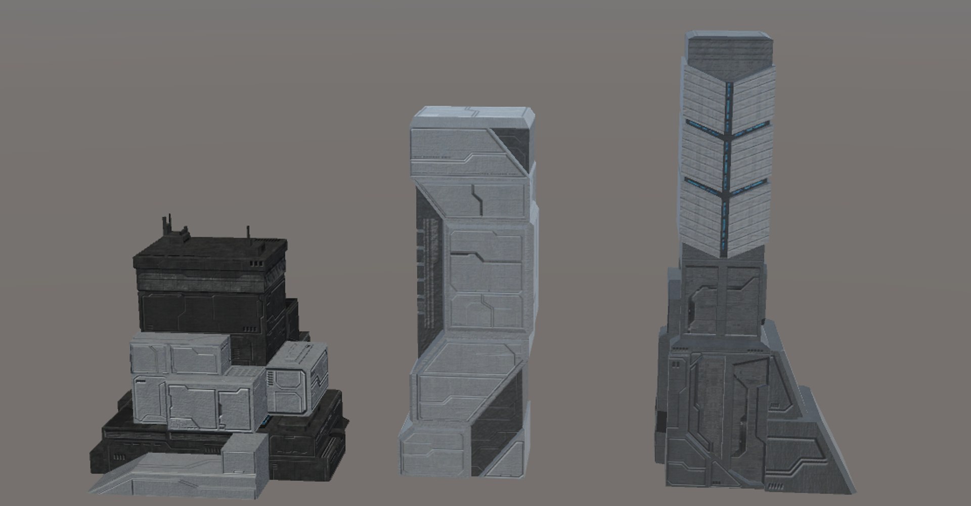 Sci-fi Building Structures Obj