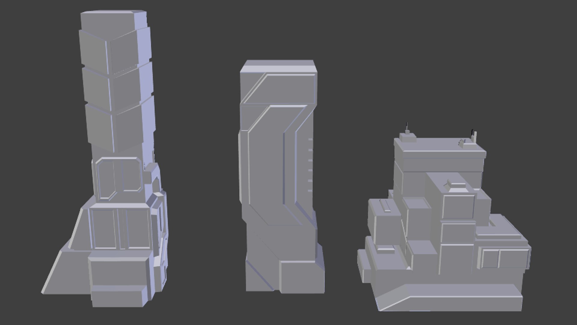 Sci-fi Building Structures Obj