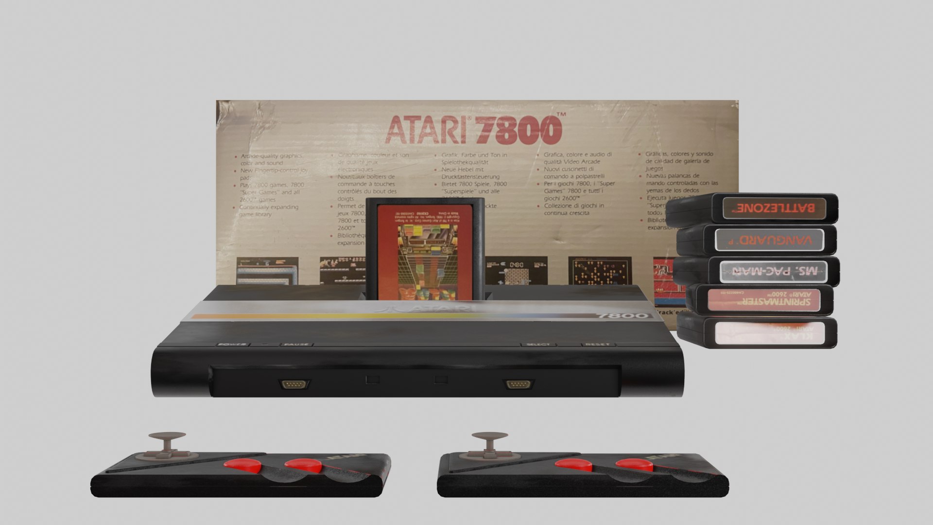 3D Atari 7800 PAL Games Console Model - TurboSquid 2081034