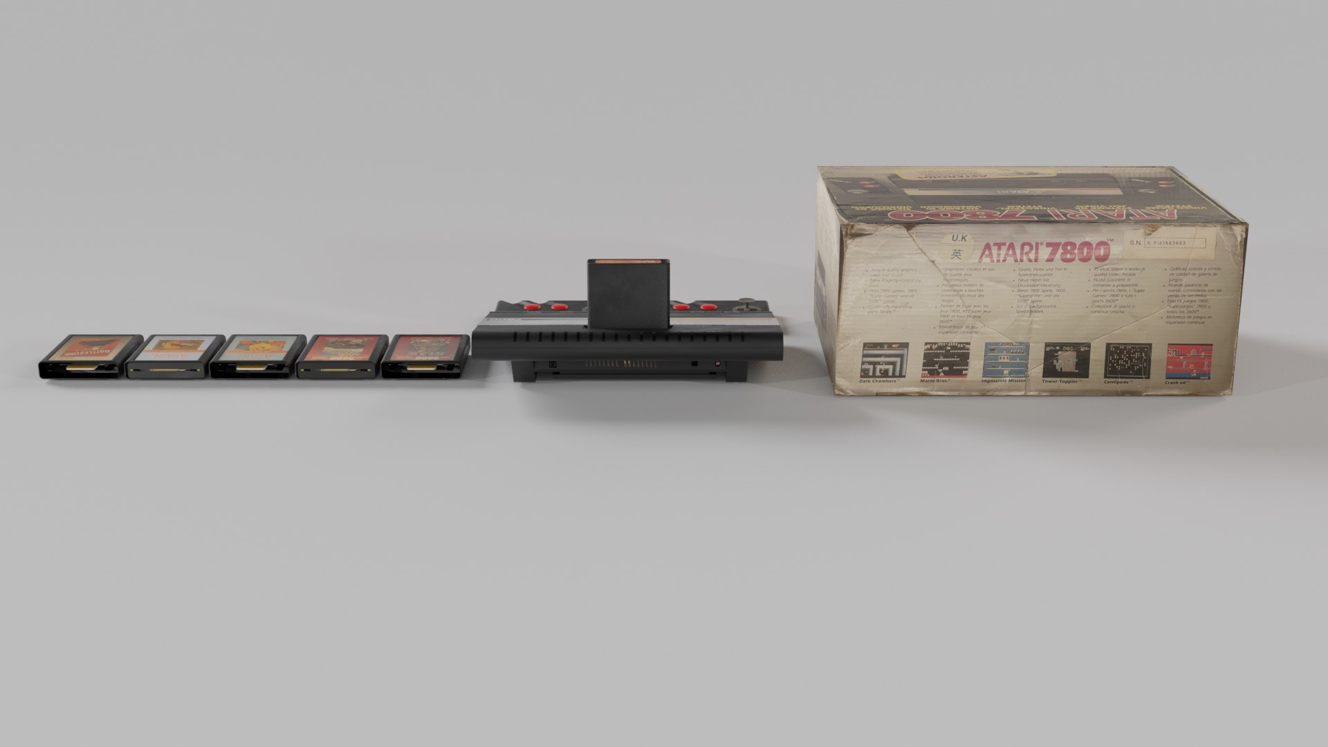 3D Atari 7800 PAL Games Console Model - TurboSquid 2081034
