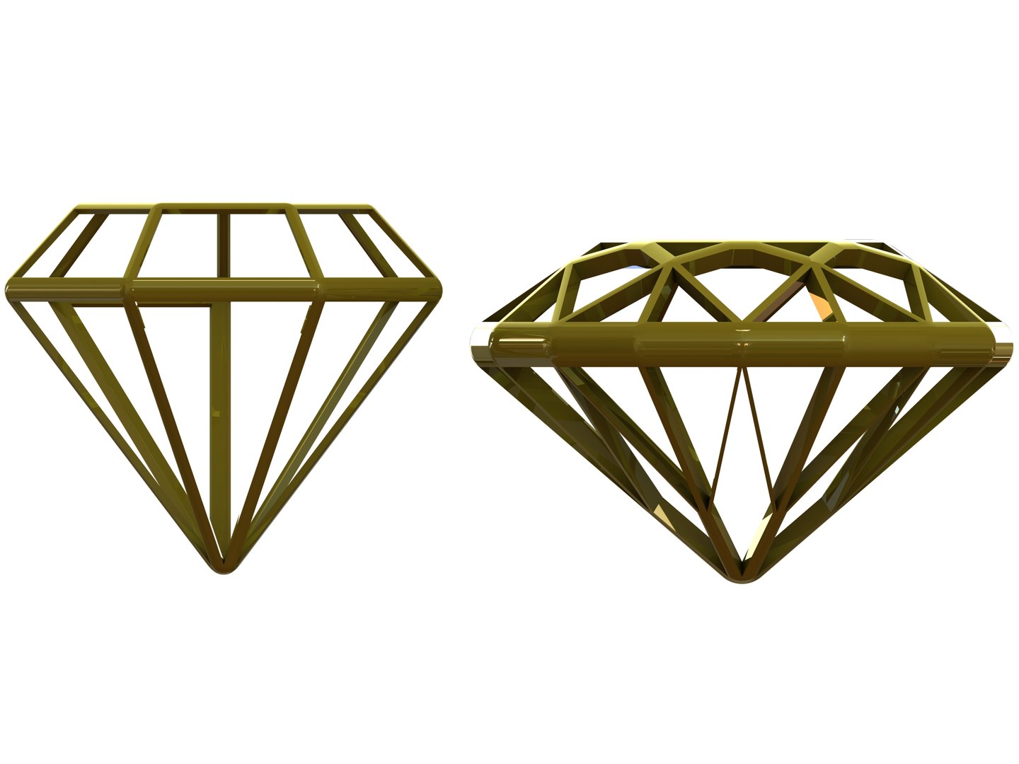 3D Wireframe Diamond Gem - TurboSquid 2162784