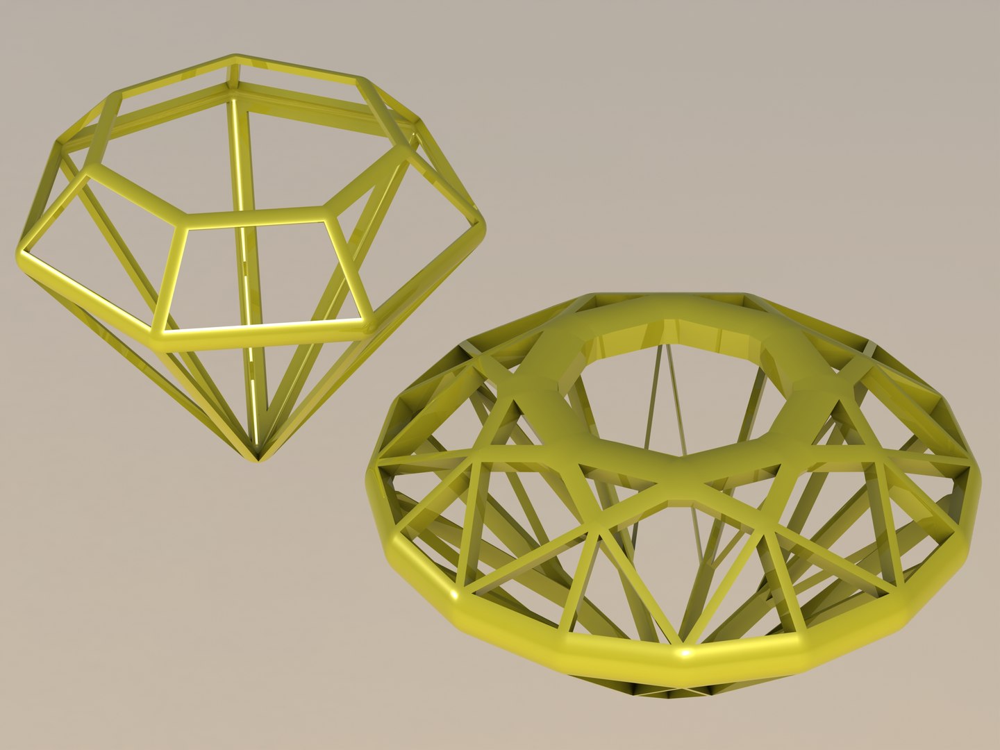 3D Wireframe Diamond Gem - TurboSquid 2162784