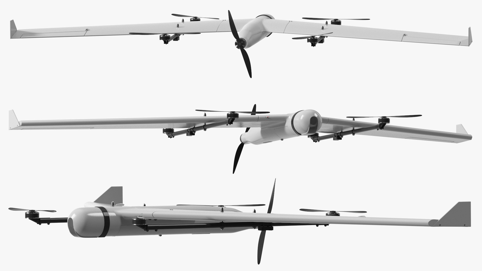 ZALA VTOL Unmanned Aerial Vehicle Rigged for Cinema 4D 3D model ...