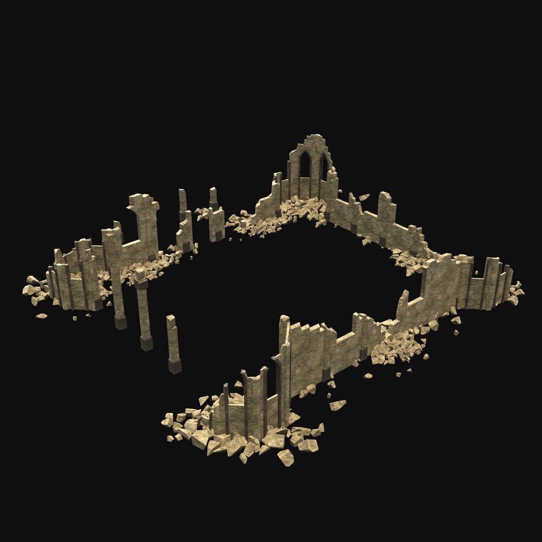 3D ARABIC CHURCH RUINED RUIN DESERT TEMPLE CASTLE AAA COLLECTION ...
