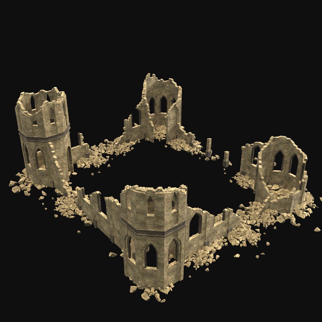 3D ARABIC CHURCH RUINED RUIN DESERT TEMPLE CASTLE AAA COLLECTION ...
