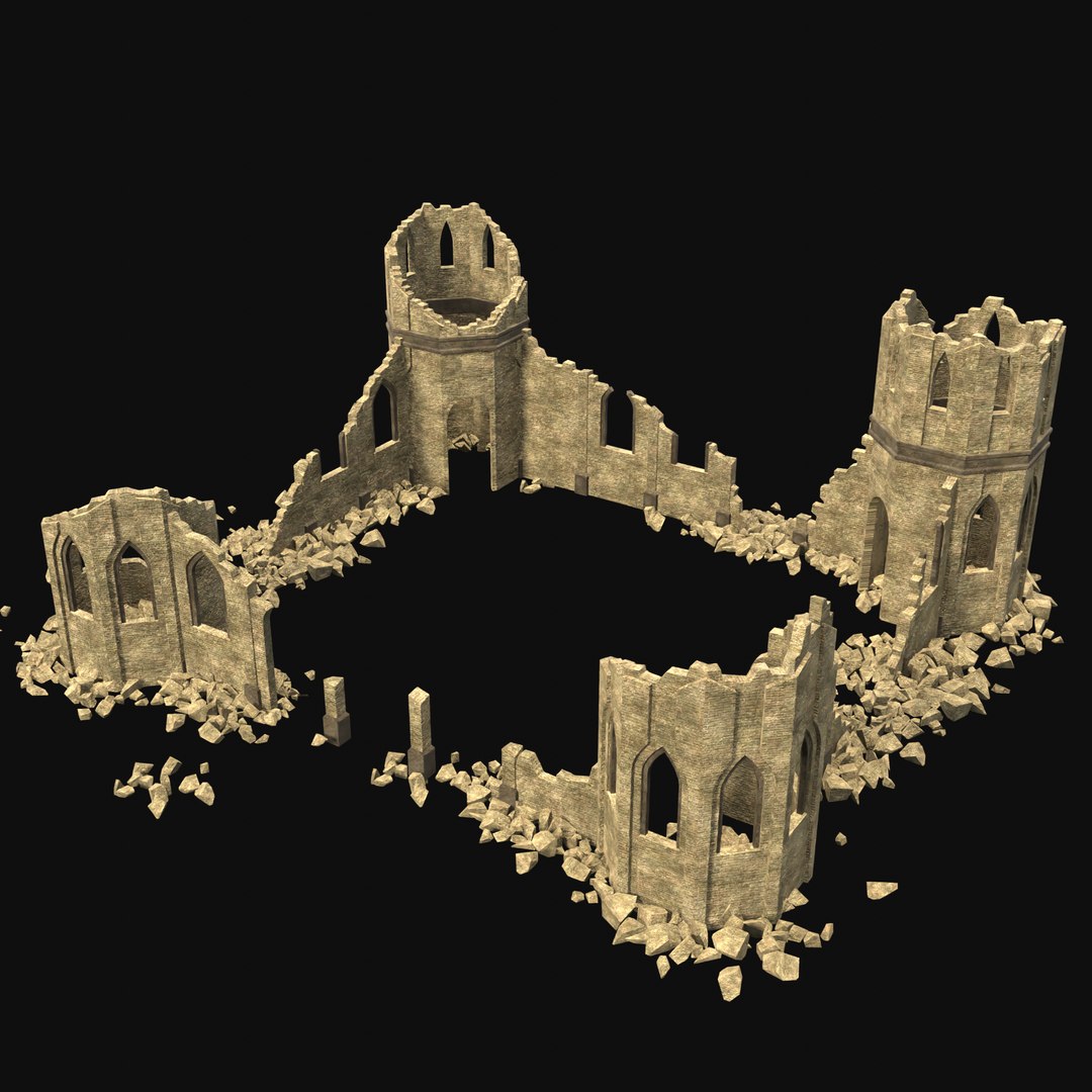 3D ARABIC CHURCH RUINED RUIN DESERT TEMPLE CASTLE AAA COLLECTION ...