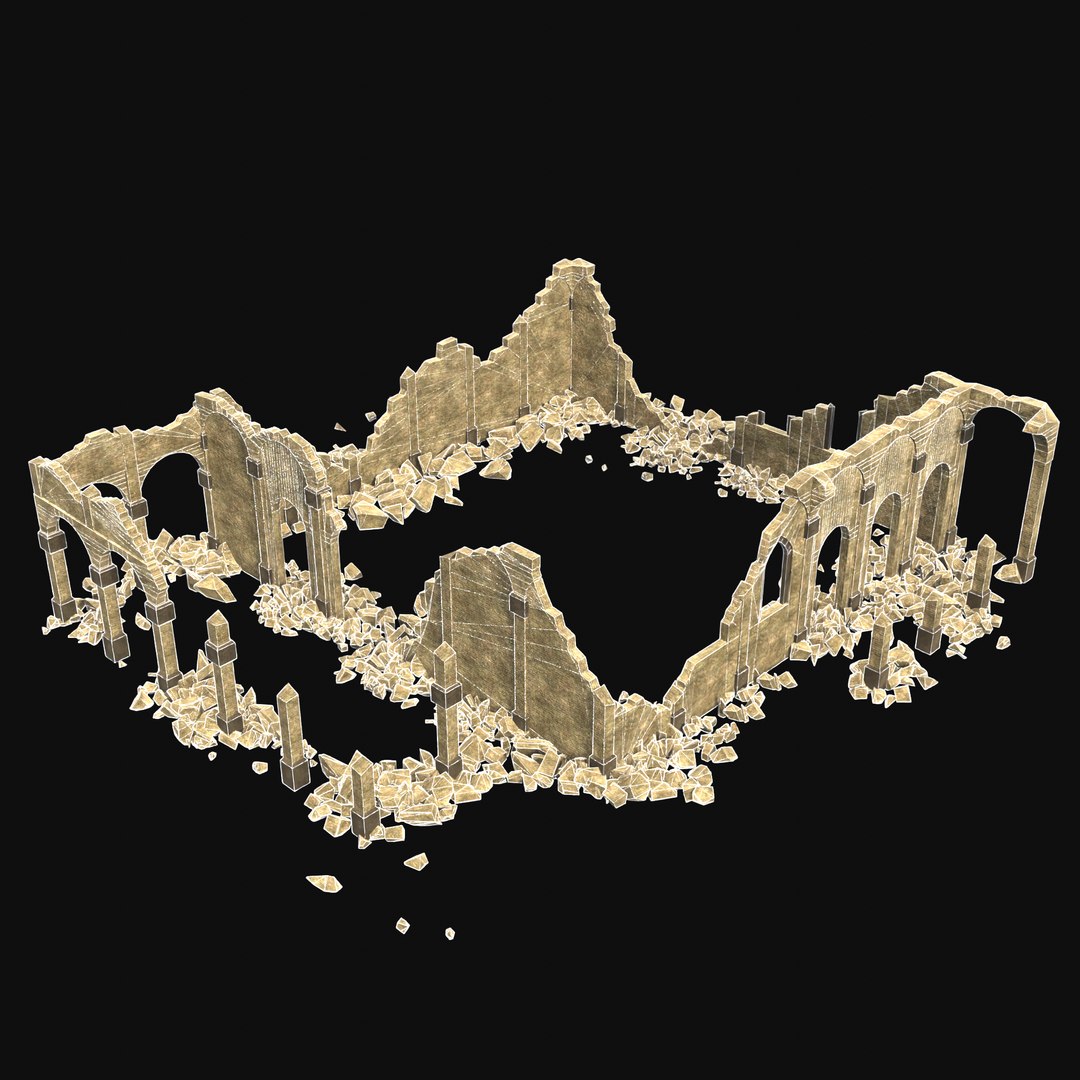 3D ARABIC CHURCH RUINED RUIN DESERT TEMPLE CASTLE AAA COLLECTION ...