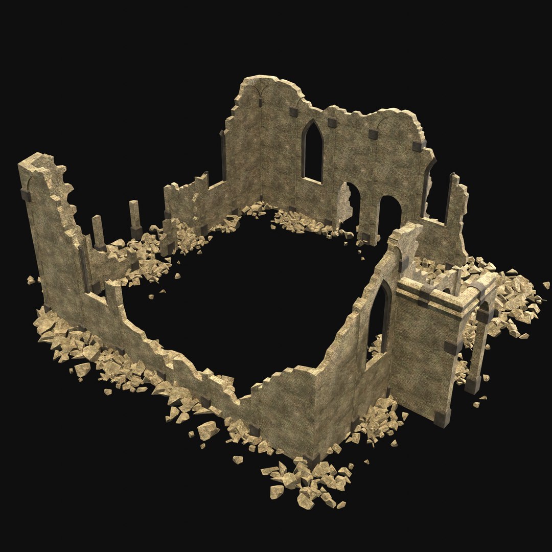 3D ARABIC CHURCH RUINED RUIN DESERT TEMPLE CASTLE AAA COLLECTION ...