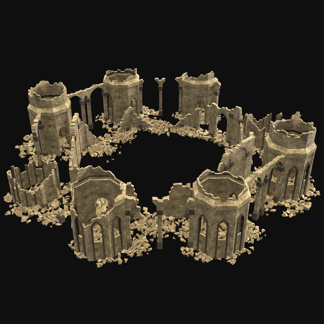 3D ARABIC CHURCH RUINED RUIN DESERT TEMPLE CASTLE AAA COLLECTION ...
