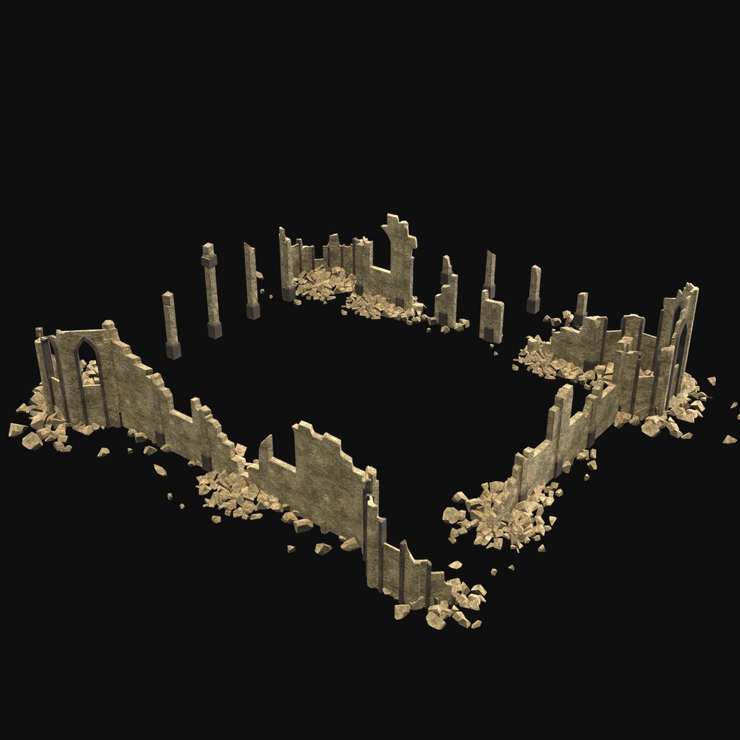 3D ARABIC CHURCH RUINED RUIN DESERT TEMPLE CASTLE AAA COLLECTION ...