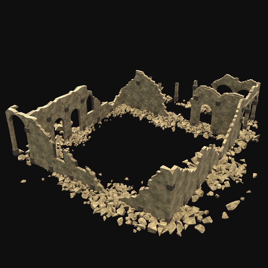 3D ARABIC CHURCH RUINED RUIN DESERT TEMPLE CASTLE AAA COLLECTION ...