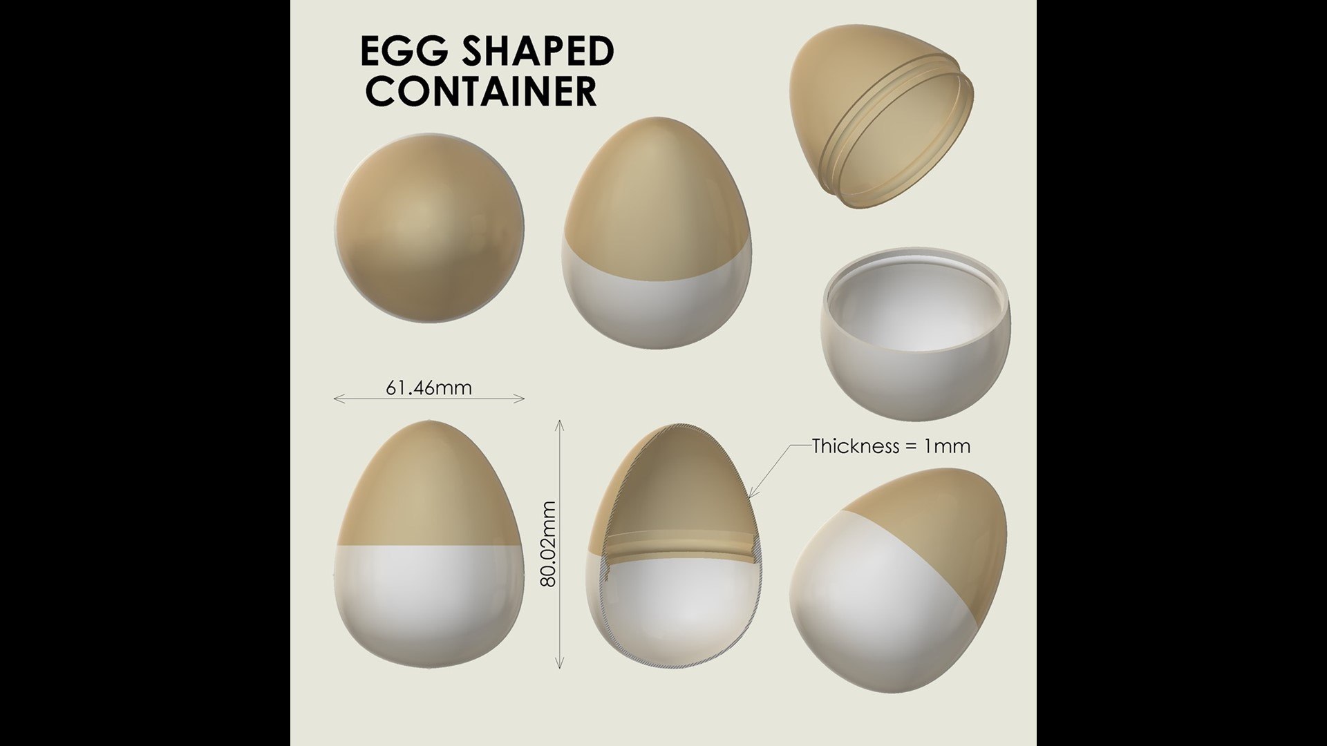 Egg Shaped Container 3D Model - TurboSquid 2327127