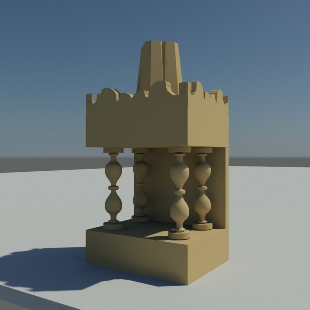 God Temple House 3d Model