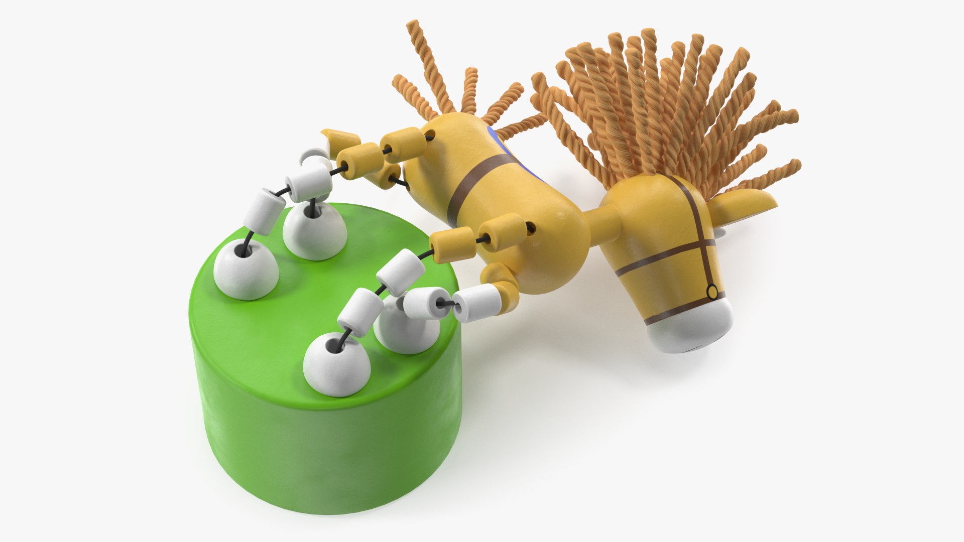 Thumb Push Puppet Yellow Unicorn Lying Pose 3D model - TurboSquid 2015835