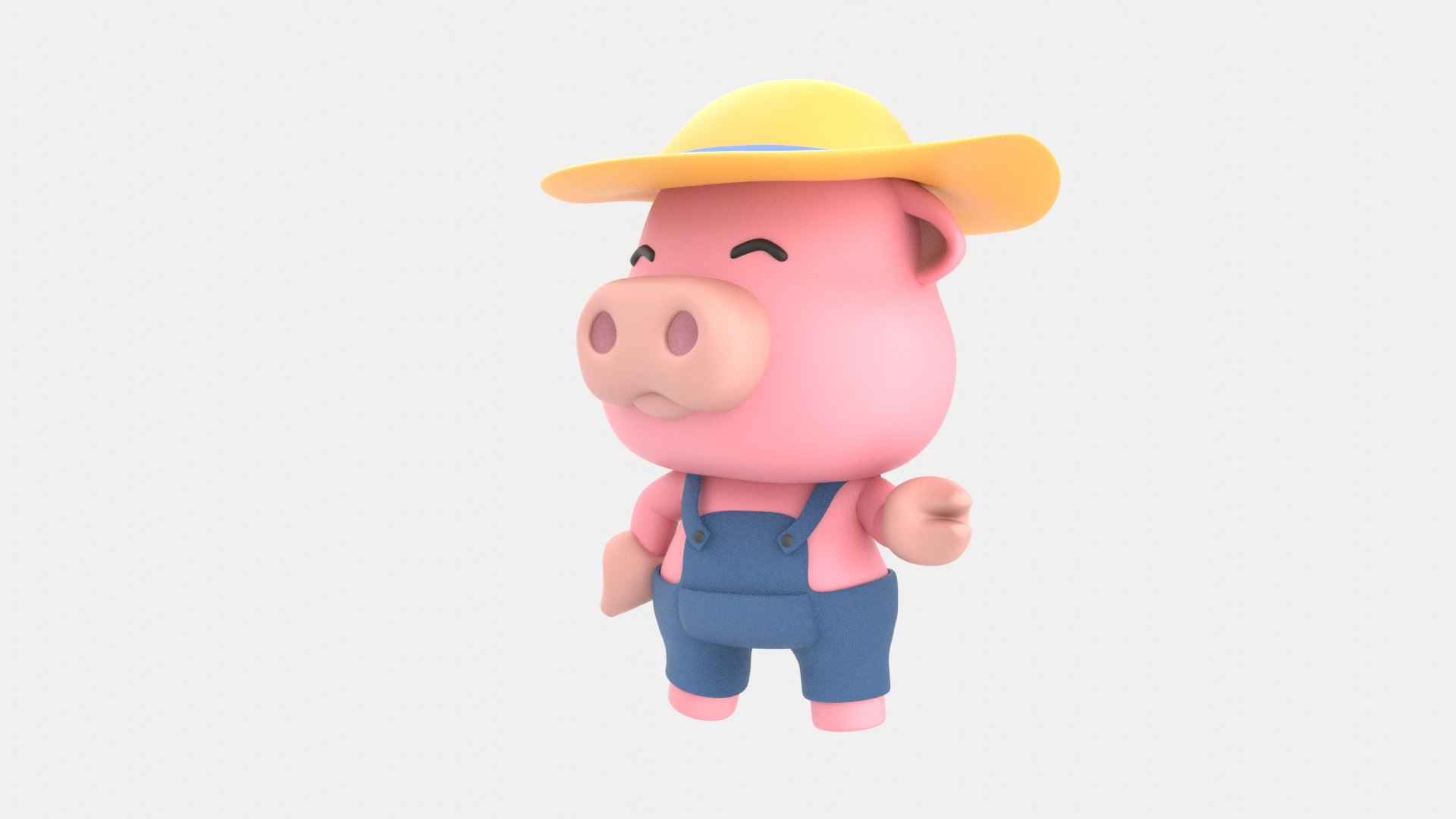 3D Cute Pig 3D Illustration Model - TurboSquid 2239207
