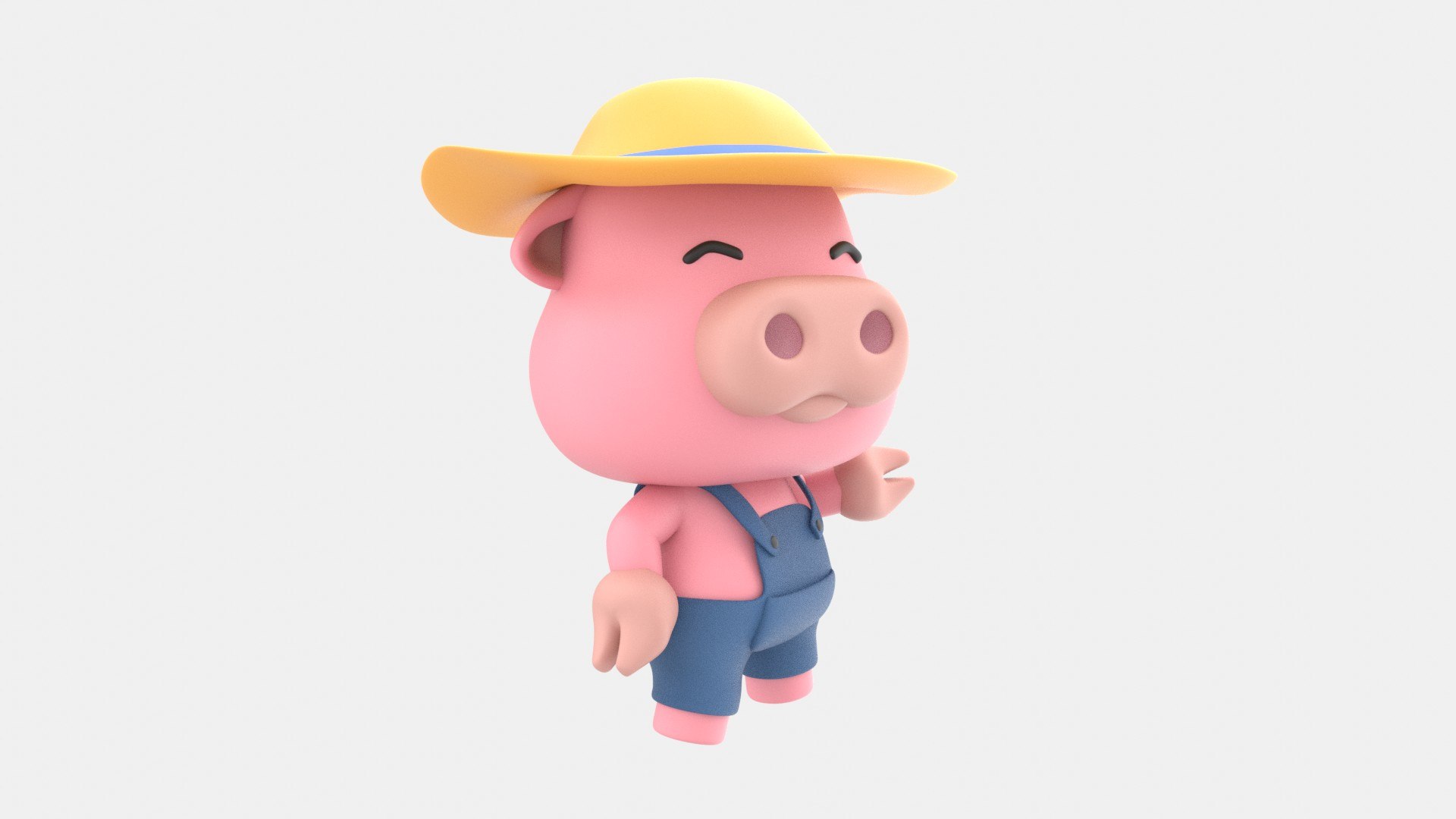 3D Cute Pig 3D Illustration Model - TurboSquid 2239207